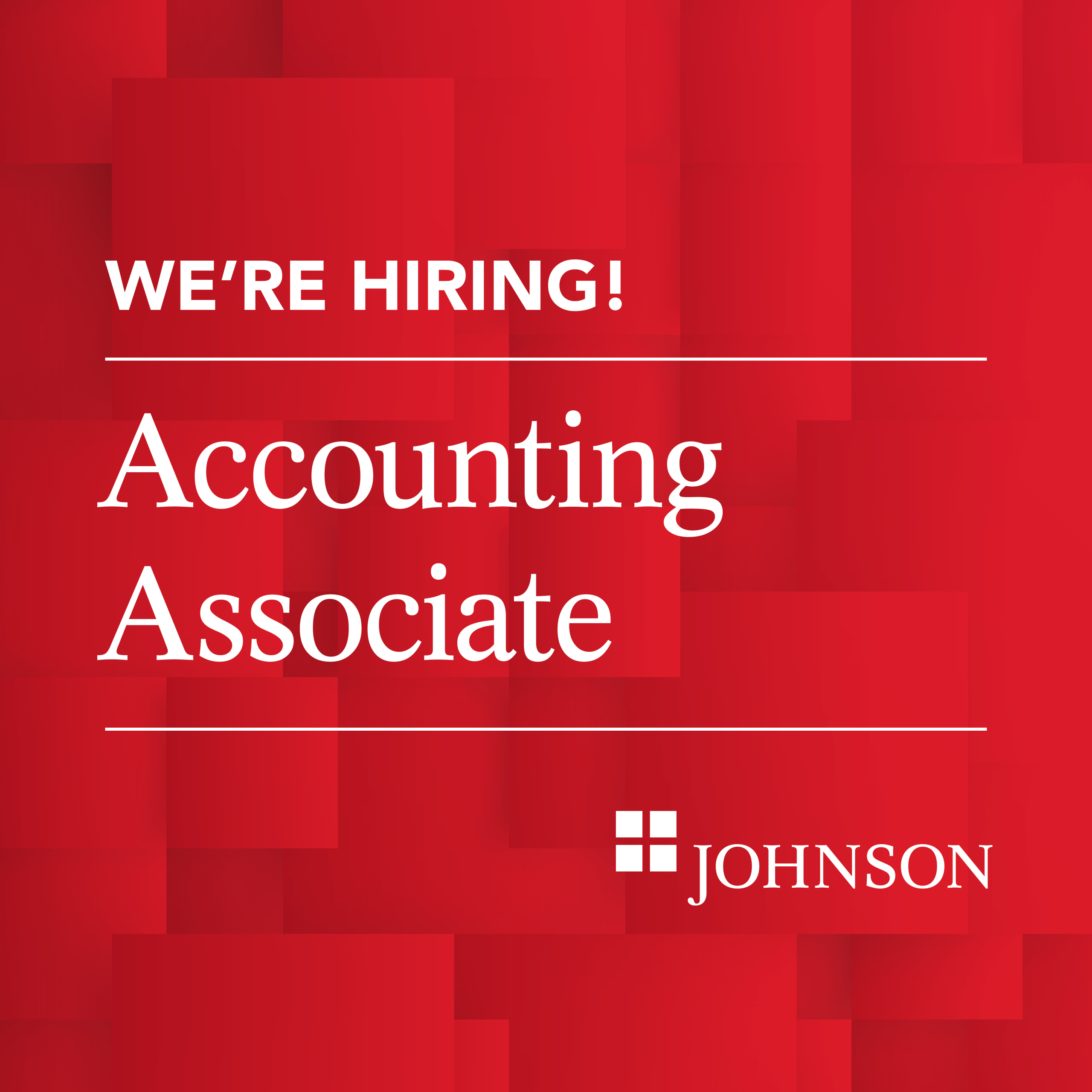 Now Hiring: Accounting Associate - Johnson HRE